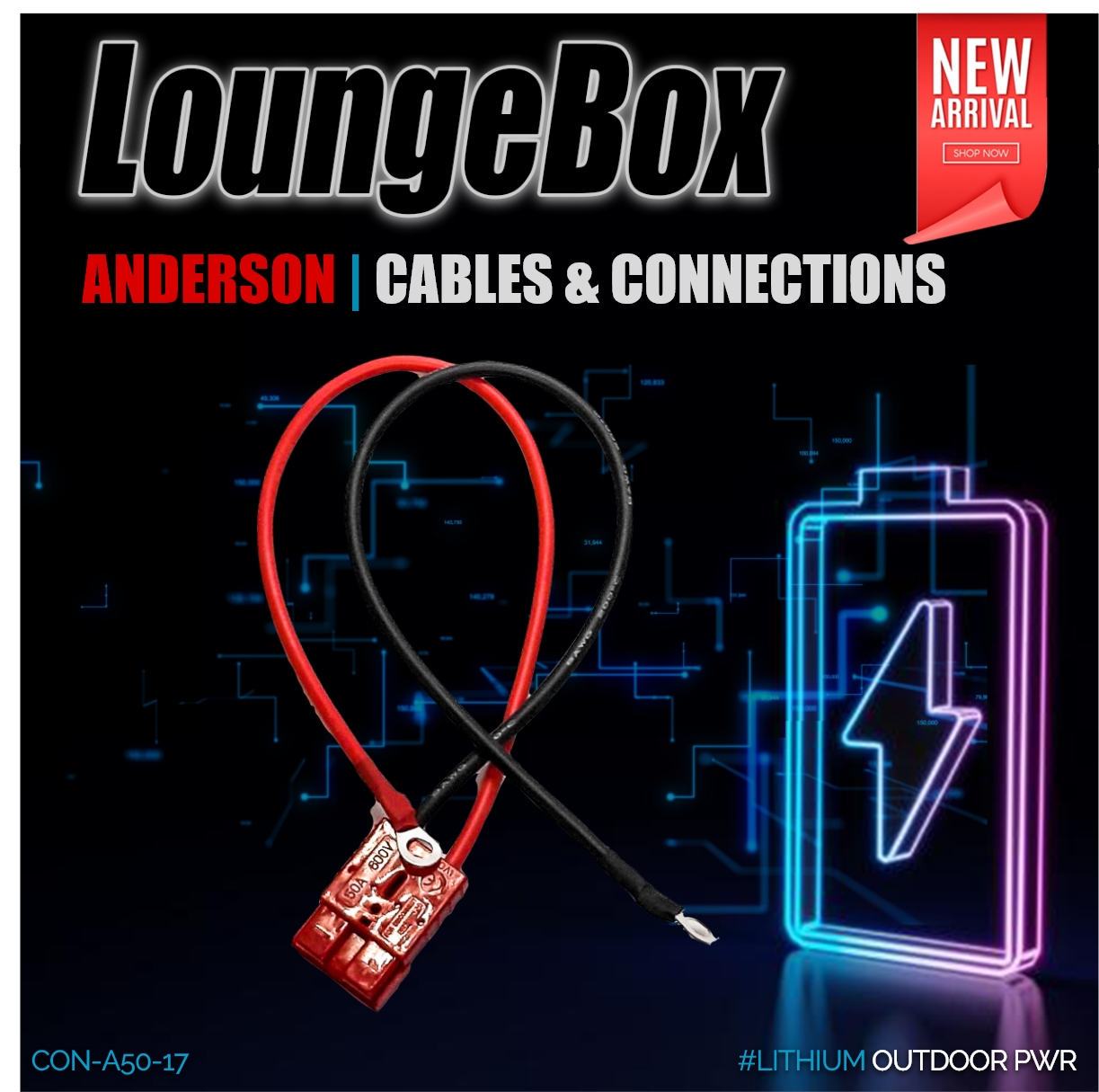 Anderson 50A Red Con| 8awg 100A Power cable (RED450mm Black 500mm ...